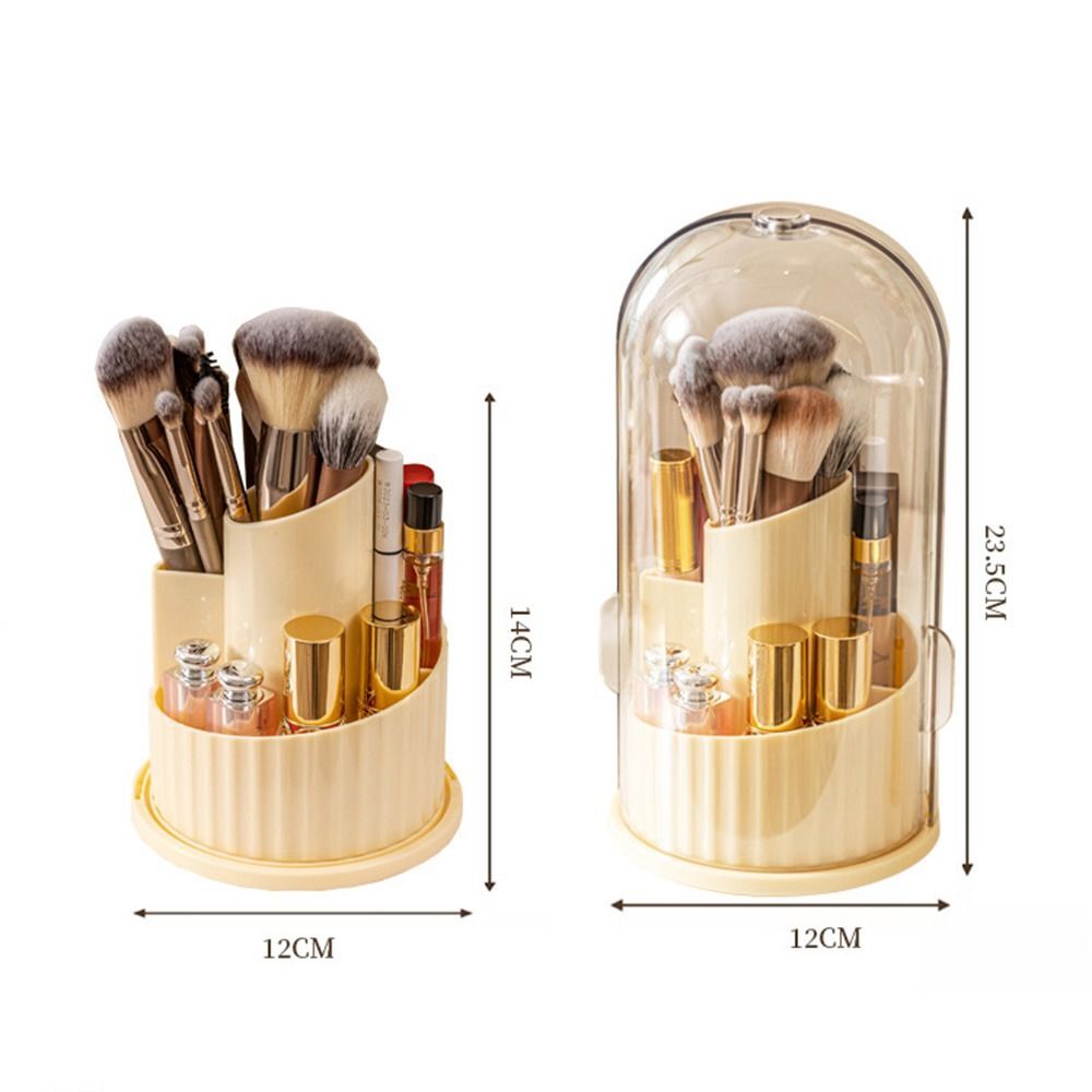 360° Rotating Makeup Brush Holder Dustproof Eye Shadow Storage Box ...