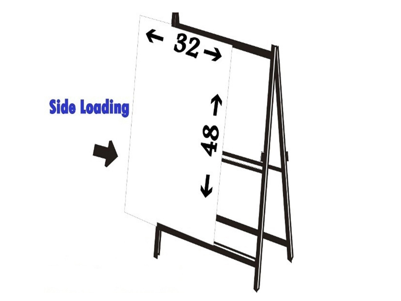 32"x 48" A Frame Changeable Letters Message Sidewalk Sign With 4 ...