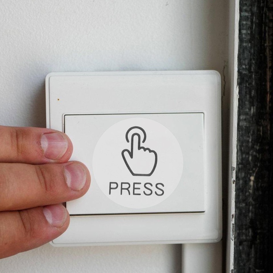 24pcs Press Label Sticker For Door Switch Pvc Decals Door Switch Press ...