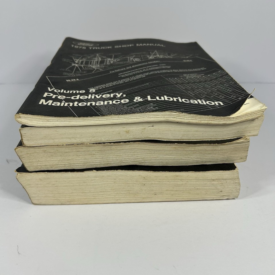 1975 Ford Truck Shop Manual Set VOL 1-5 Bronco Econoline Van F100 F150 ...