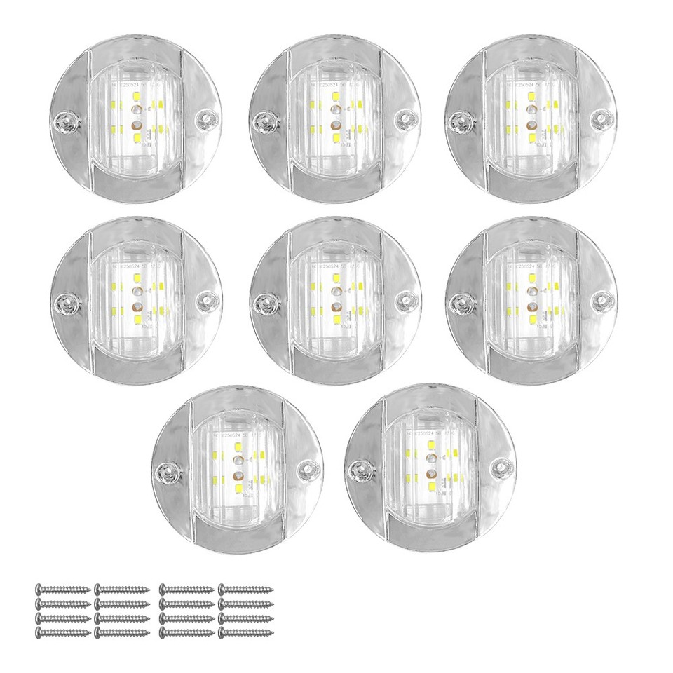 White LED Round Marine Boat Stern Lights Cabin Deck Courtesy Navigation ...