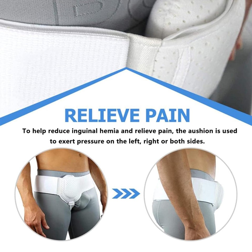 2x Inguinal Groin Hernia Truss Support Belt Left / Right Side Unisex ...