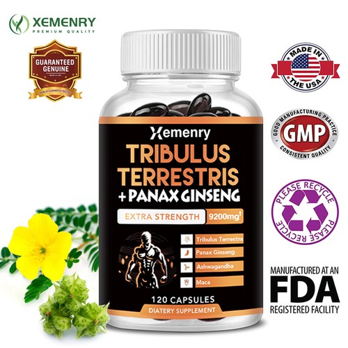 Tribulus Terrestris 9200mg - Maca, Ginseng - Men's Testosterone Booster ...