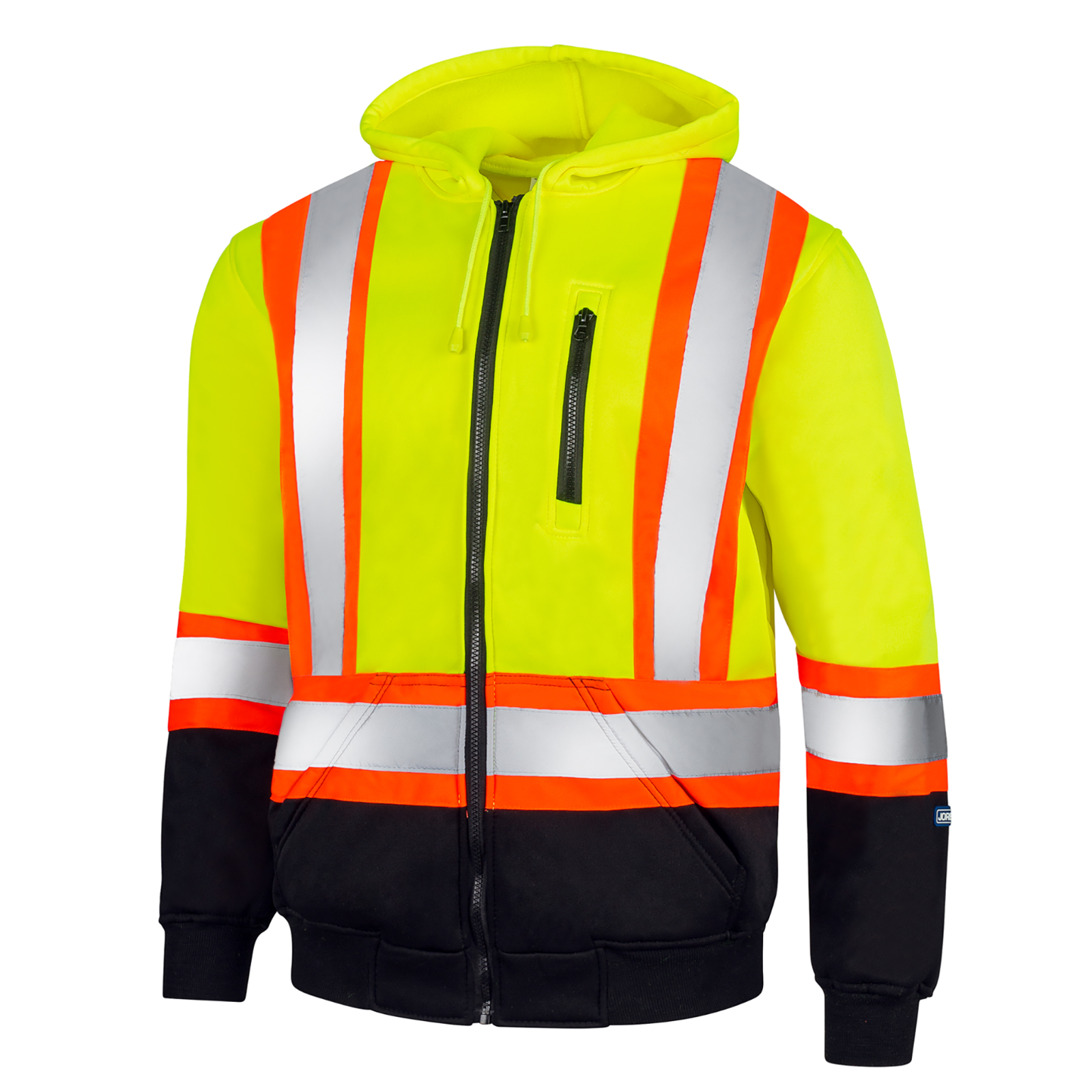 Men's High Visibility Safety Sweater Two Tone Lime / Yellow with X on ...