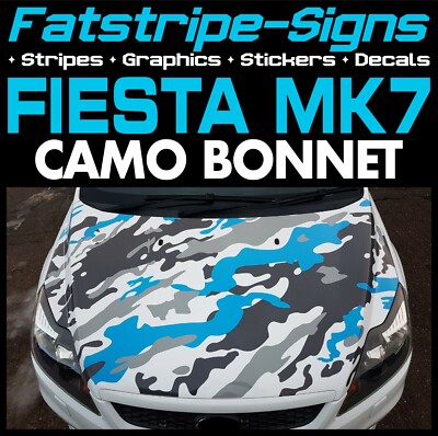 to fit FORD FIESTA MK7 CAMO BONNET GRAPHICS STRIPES STICKERS DECALS ...