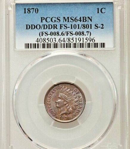 1870 1C Snow-2 Indian Cent PCGS MS64BN DDO/DDR | eBay