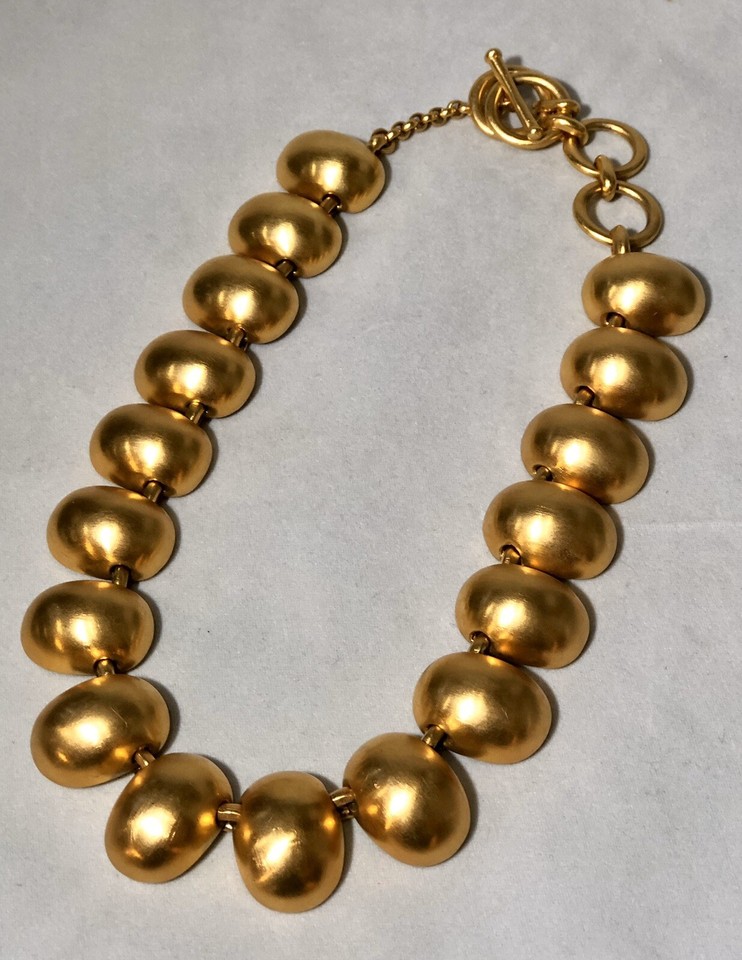 Gorgeous Goldtone Designer Runway Collar Statement Necklace With Toggle ...