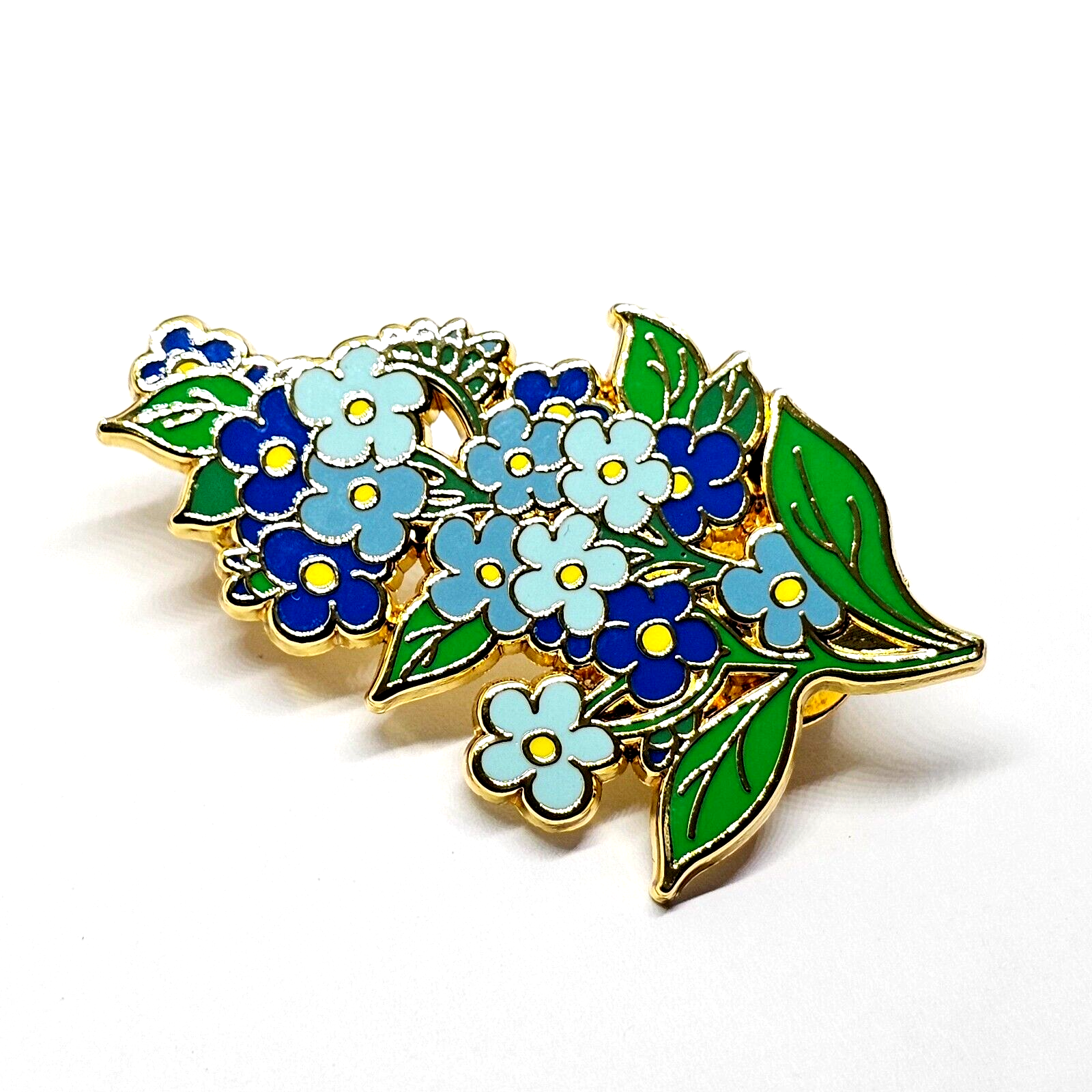 Forget Me Not Pin Badge Flower Lapel Blue Flower Enamelled Twin Pins ...