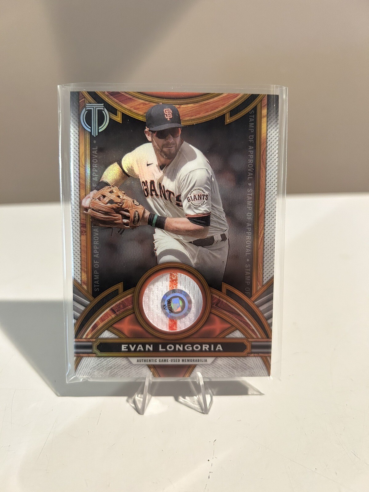2023 Topps Tribute #SOA-EL EVAN LONGORIA Stamp Of Approval Relic 1/25 ...