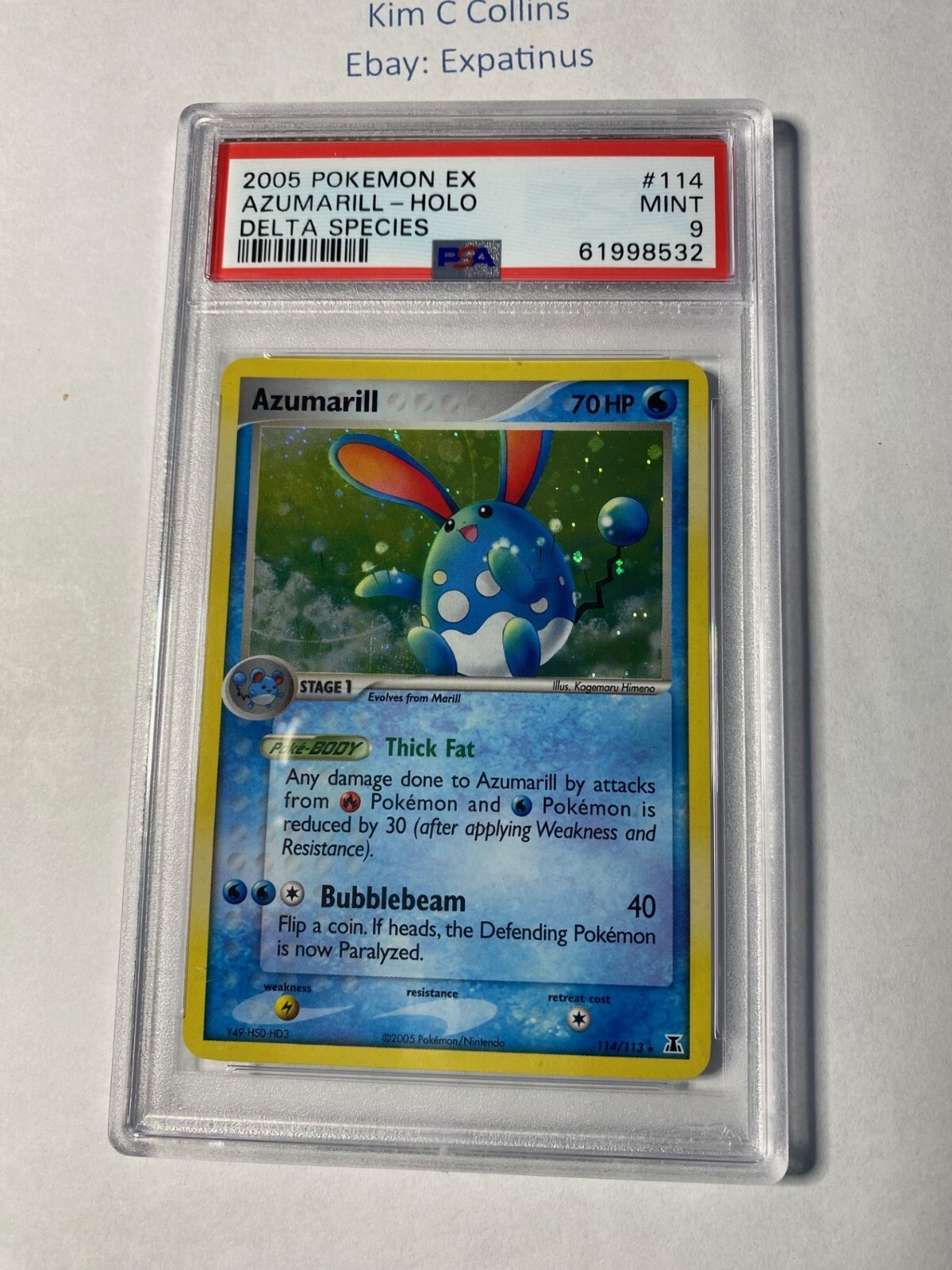Ex Delta Species Azumarill 114/113 2005 Holo Pokemon PSA 9 MINT | eBay