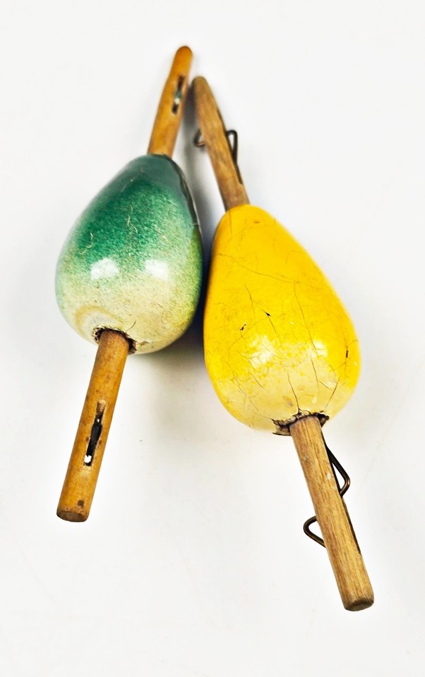 2 Very Nice Unknown Maker Blended Finish Egg-Shaped Fishing Float ...