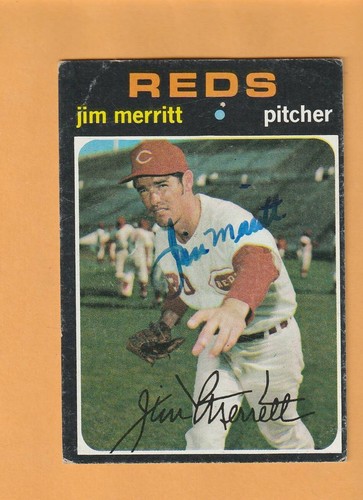Jim Merritt Cincinnati Reds AUTO Signed 1971 Topps West Covina ...