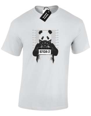 PANDA MUGSHOT MENS T-SHIRT FUNNY CUTE MEME ANIMAL LOVER DESIGN JOKE ...