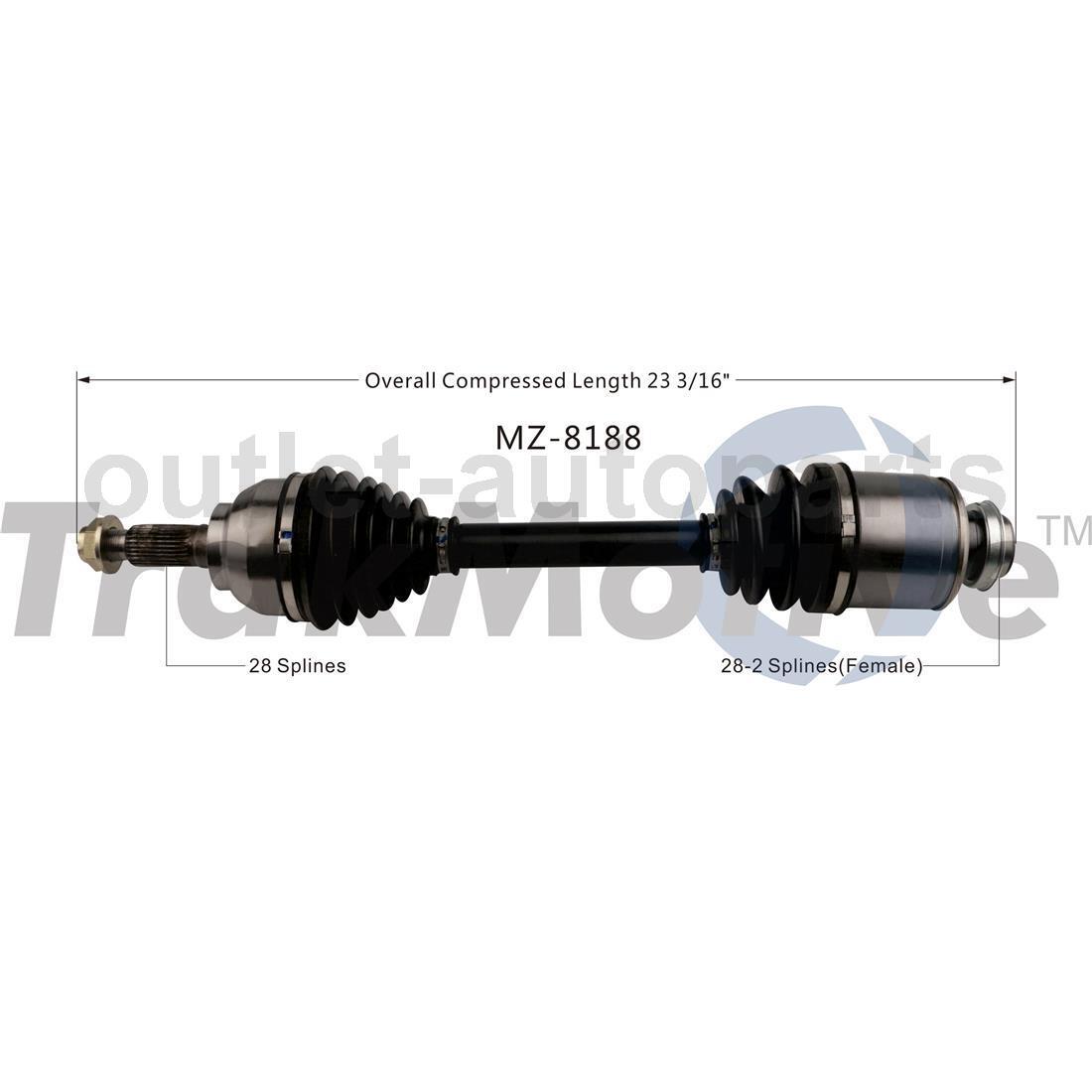 Pair Front CV Axle Shaft Aseembly For 2010 2011 2012 2013 Mazda 3 ...
