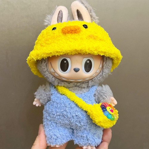 Labubu* The Monsters Plush Doll Cute Yellow Duck Bodysuit Clothes Suit ...