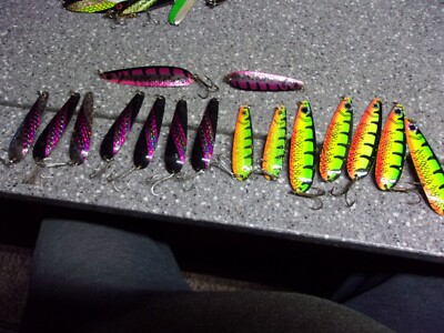 T24 salmon downrigging trolling fishing lure lot perch pirate etc ...