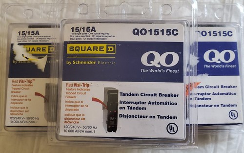 Square D by Schneider Electric 15/15A Q01515C Tandem Circuit Breaker ...