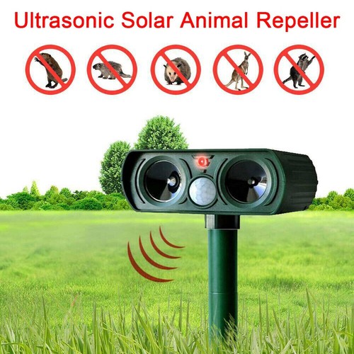 Solar Power Ultrasonic Garden Deterrent Repeller Animal Bird Dog Scarer ...