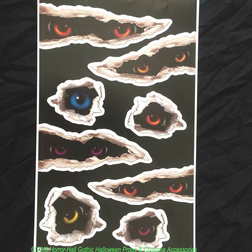 Creepy Scary Spooky EVIL EYE WINDOW CLING Halloween Horror Prop Party ...