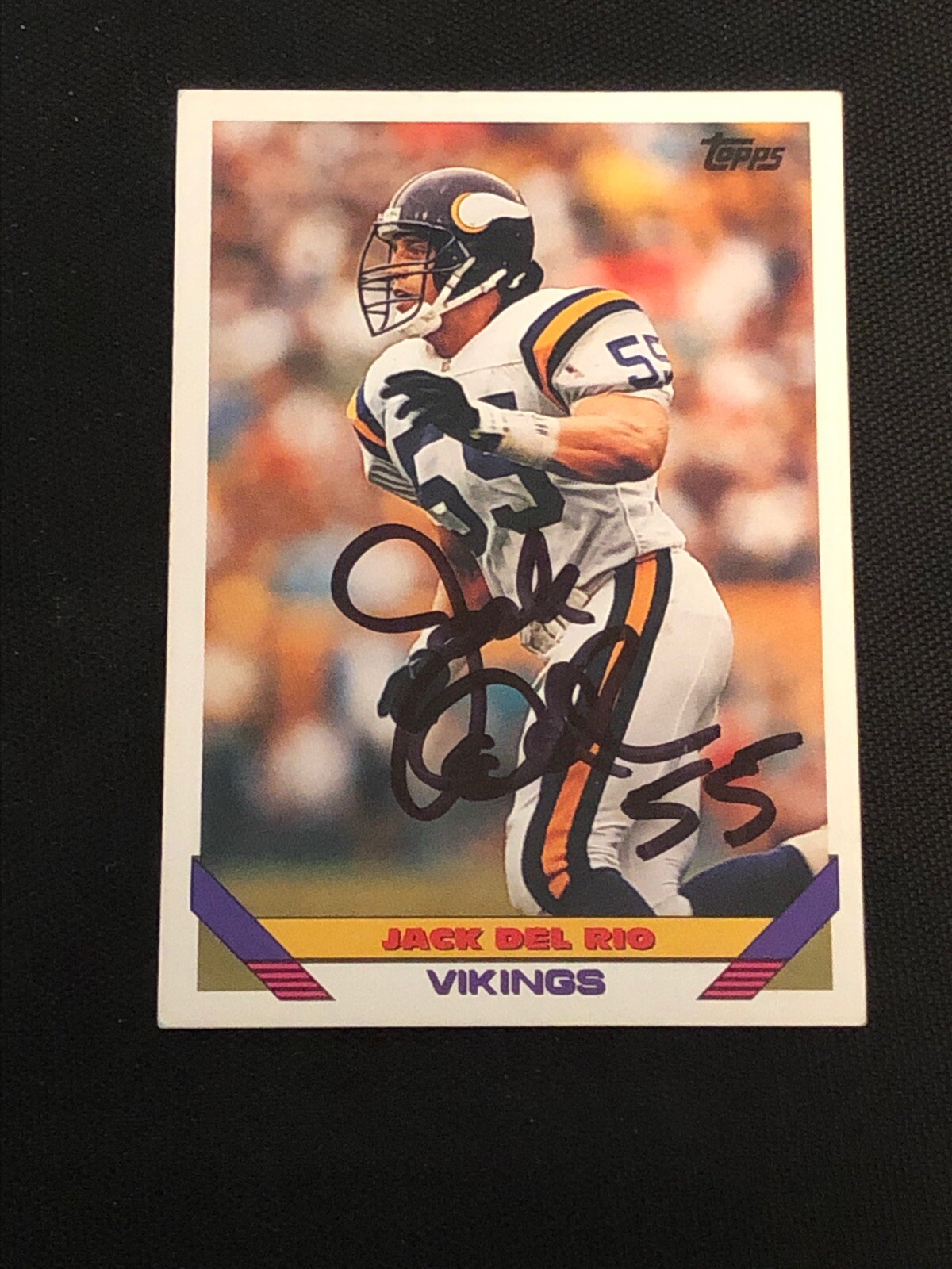 JACK DEL RIO 1993 TOPPS SIGNED AUTOGRAPHED CARD #603 MINNESOTA VIKINGS ...