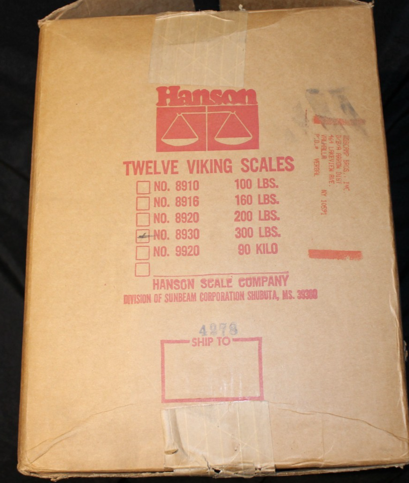 Vintage Hanson 300 Lb. Hanging Scale Model No 8930 The Viking NOS Made ...