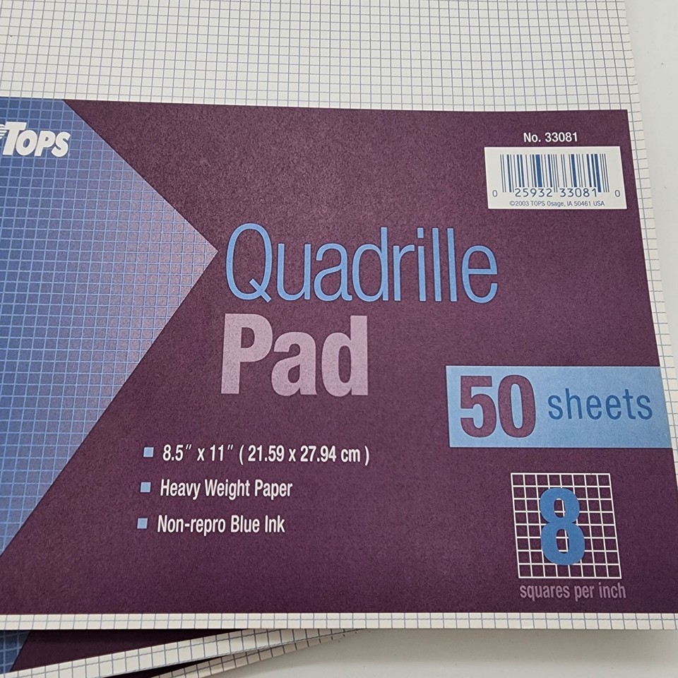 Quad rule pads Tops 8/inch New | eBay