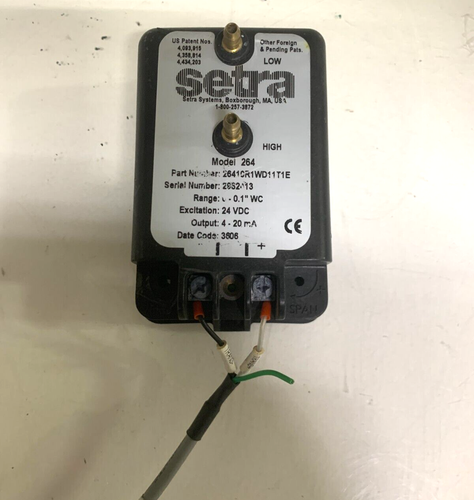 Setra Model 264 Differential Room Pressure Transducer Monitor | eBay