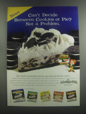 2000 Mrs. Smith's Cookies & Cream Pies Ad - Can't decide between ...