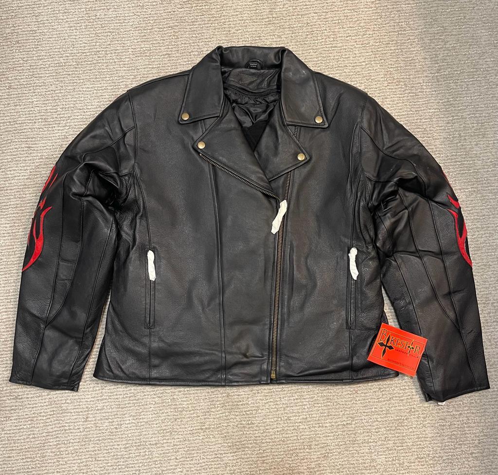 Red Flame Leather Jacket | eBay