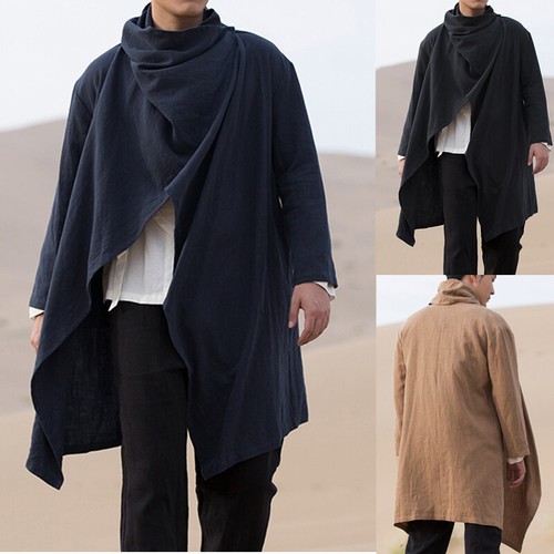 Incerun Mens Shawl Cloak Cape Poncho Sweatshirt Coat Jackets Loose Long ...