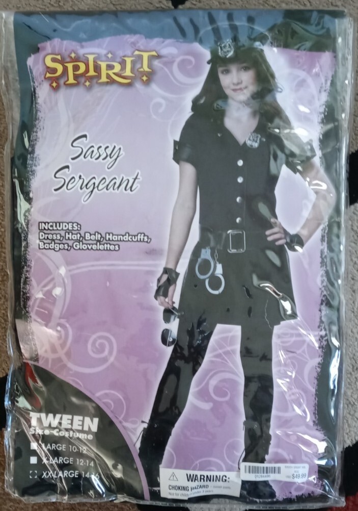 Tween Sassy Police Halloween Spirit Costume Girl's Si… - Gem