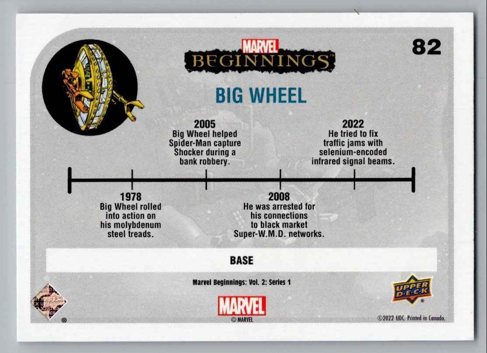 2023 MARVEL BEGINNINGS BIG WHEEL #82 | eBay