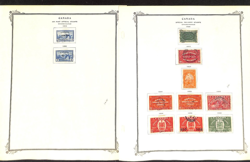 Canada Stamp Collection 1851 to 1963 in Scott Specialty Album, 35 Pages ...