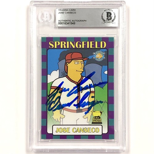 Jose Canseco “Dead Ringers” inscription The Simpsons signed card BGS ...