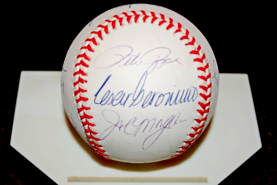 RARE 1976 CINCINNATI REDS W.S CHAMPIONS SIGNED BASEBALL THE GREAT 8 ...