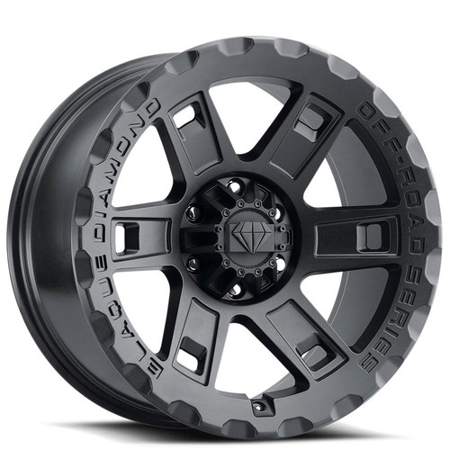 18x9" Blaque Diamond Wheels BD-O801 Texture Black Off-Road Rims(4 pcs ...