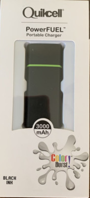 Quikcell PowerFUEL Portable Charger 3000mAh Black | eBay