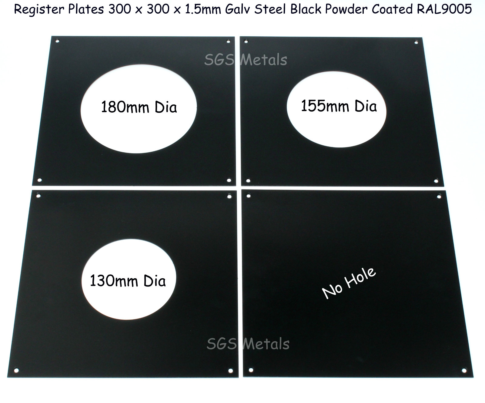 Steel REGISTER PLATE 300 x 300 mm For 4" 5" 6" & 7" Flue Log & Wood ...
