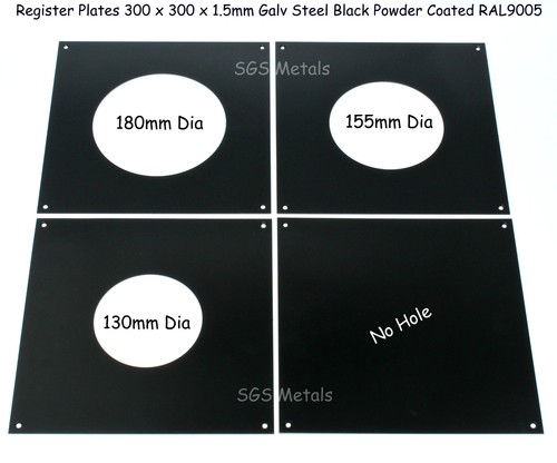 Steel REGISTER PLATE 300 x 300 mm For 4" 5" 6" & 7" Flue Log & Wood ...