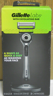 Gillette Labs Mens 5-Blade Razor Handle + 2 Cartridges + 1 Razor Stand ...