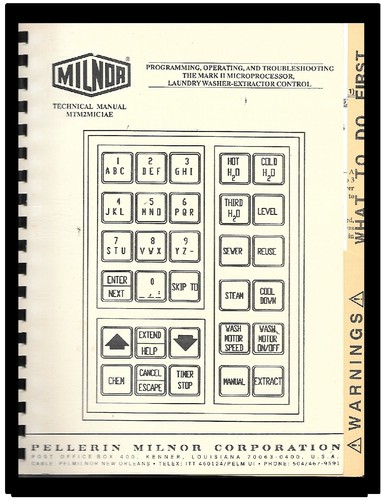 MILNOR COMMERCIAL WASHERS PROGRAMMING MANUAL FOR MARK II | eBay