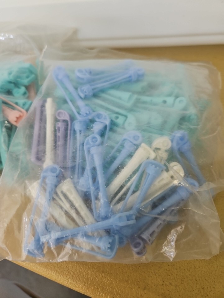 Vintage Perm Rods Plastic Clip Swing Arm Permanent Hair Spin Curlers ...