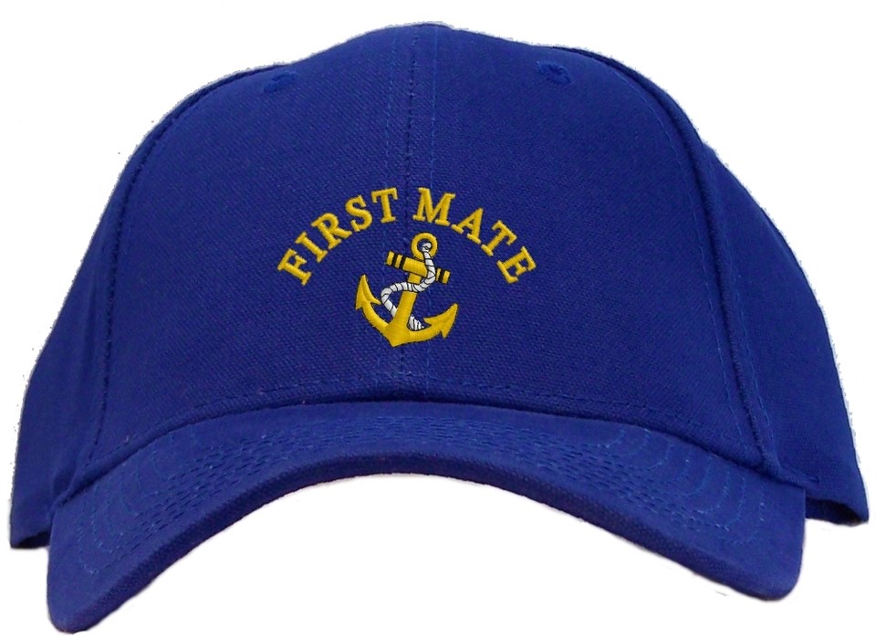 First Mate with Anchor Embroidered Baseball Cap - Available in 7 Colors ...