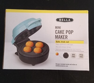 Bella Mini Cake Pops Maker Blue Nonstick Cooking Compact Easy Store ...
