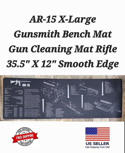 AR-15 X-Large Gunsmith Bench Mat Gun Cleaning Mat Rifle 35.5" X 12 ...