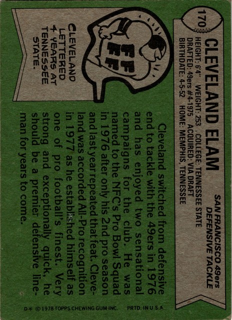 1978 Topps - #170 Cleveland Elam for sale online | eBay