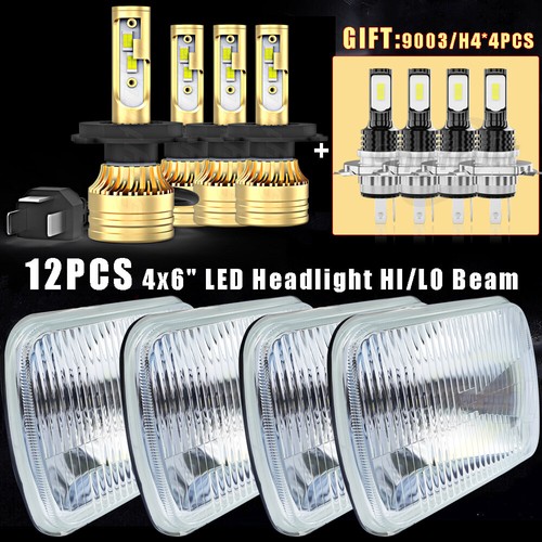 12X 4x6" Hi/Lo Beam LED Headlights H4656/4651 Fit Kenworth Peterbilt ...
