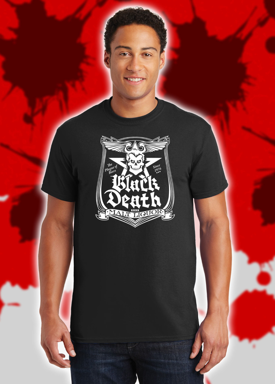 Black Death Malt Liquor Dr Johnny Fever WKRP Cincinnati Skull Beer ...