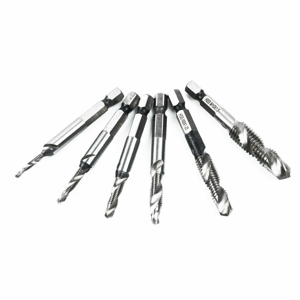 1/4" Hex Shank HSS Screw Thread Metric Tap Drill Bits Screw Machine ...