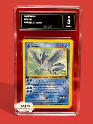 1st Edition Articuno Non Holo (1999) 17/62 Fossil Pokemon TCG GMA 3 ...